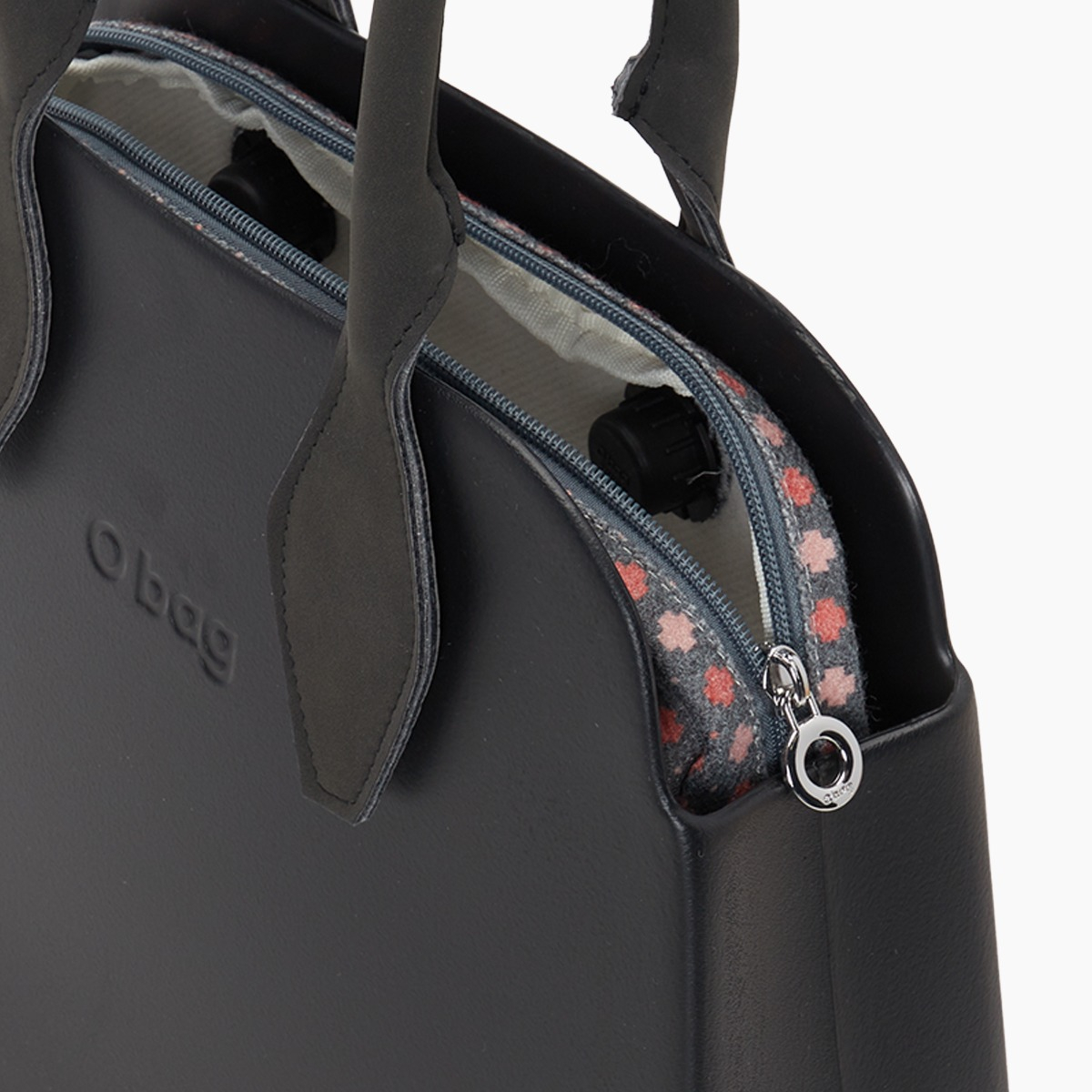 O bag Reverse composite bag with short diamond-shaped handle and ...